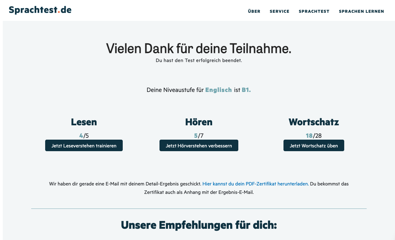 Free Language Test Online